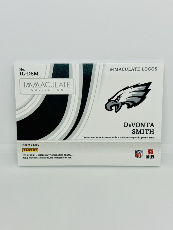 2023 Panini Immaculate DEVONTA SMITH Logos Jumbo Patch /25 Eagles #IL ...