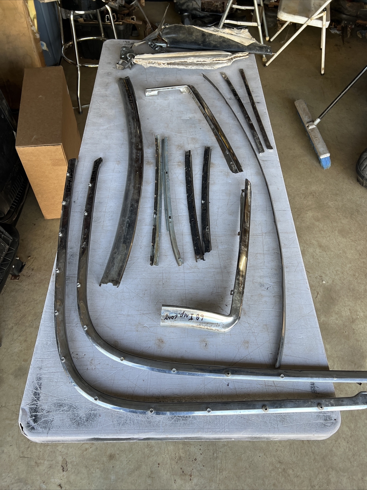 1968 impala convertible boot beltline and windshield stainless | eBay