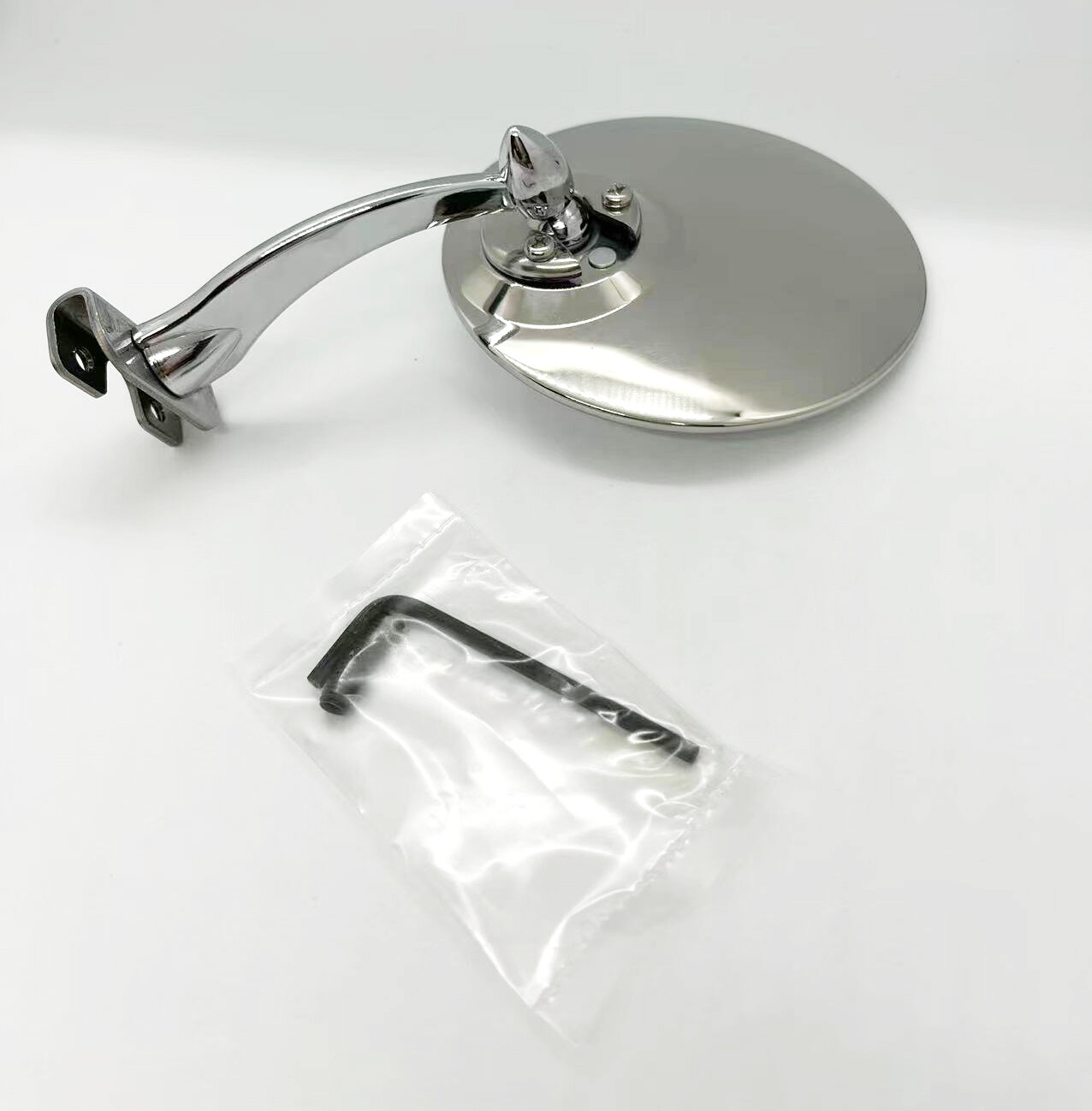 2 X UNIVERSAL 4" CLAMP ON ROUND LUCAS STYLE CLASSIC CAR WING MIRRORS ...