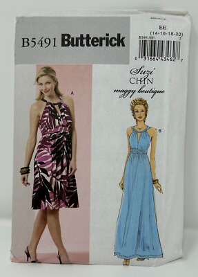 Butterick B5491 Misses' Suzi Chen Easy Dress Pattern Uncut Sz 14-20 NEW ...