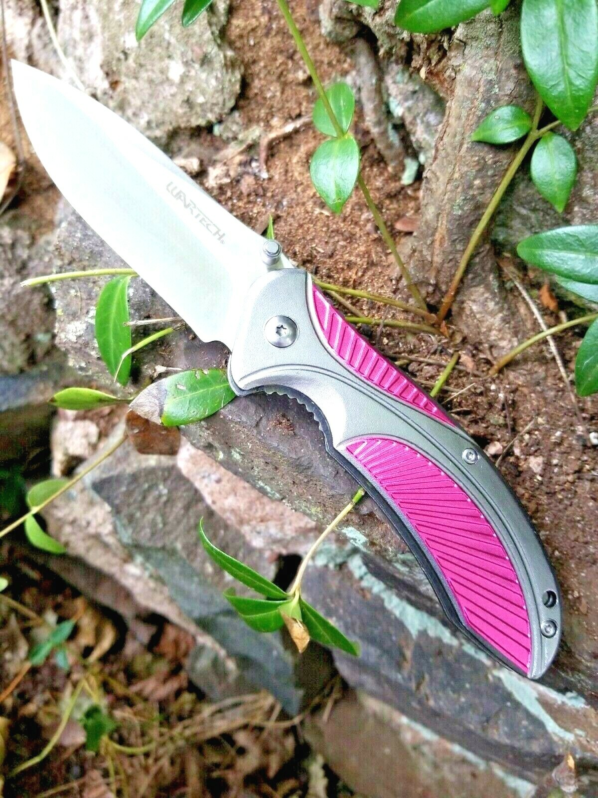 Women's Pocket Knife Pink Silver Metal Spring Assisted Girls Ladies ...