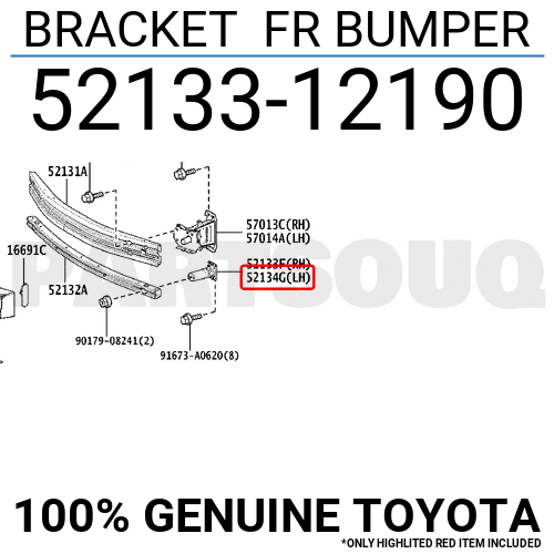 5213312190 Genuine Toyota BRACKET FR BUMPER 52133-12190 | eBay