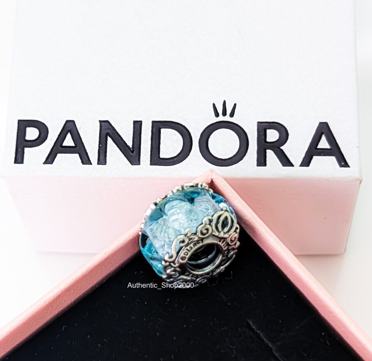 New 100% Genuine PANDORA 925 Ale Disney Cinderella Murano Glass Charm ...