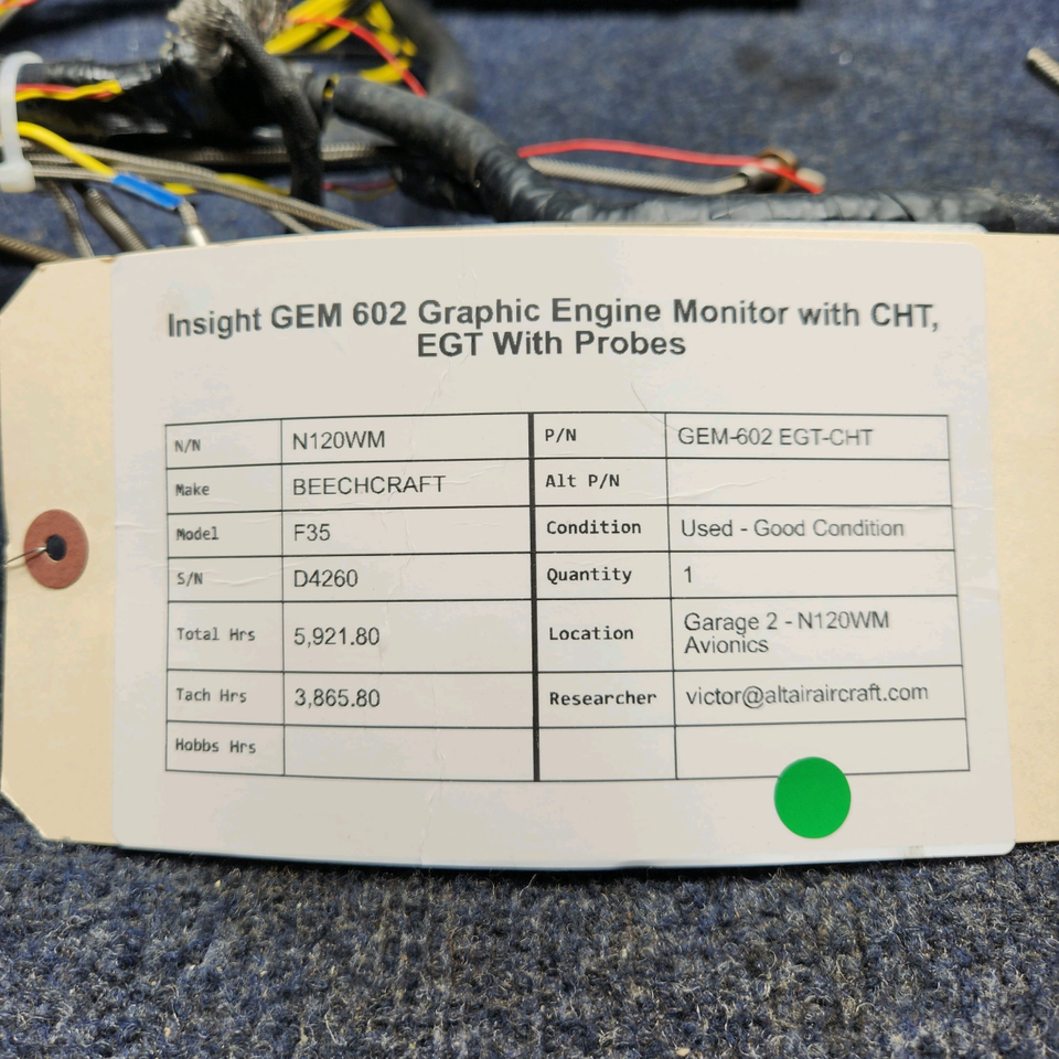 GEM-602 EGT-CHT | BEECHCRAFT F35 | INSIGHT GEM 602 GRAPHIC ENGINE ...