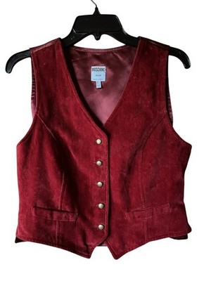 Vintage Moschino Jeans Red Velvet Vest | eBay