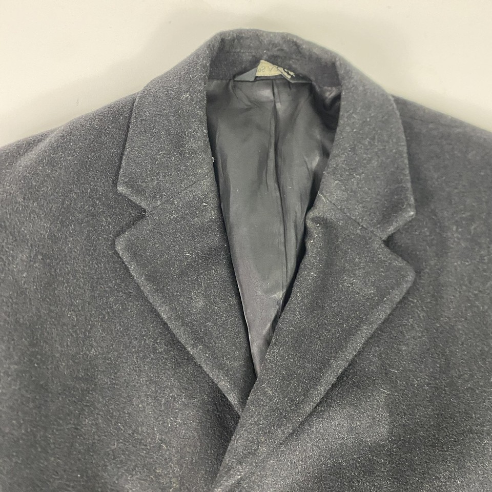 Jos A Bank Coat Mens 48 Gray Wool Overcoat Single Breasted Long Formal ...