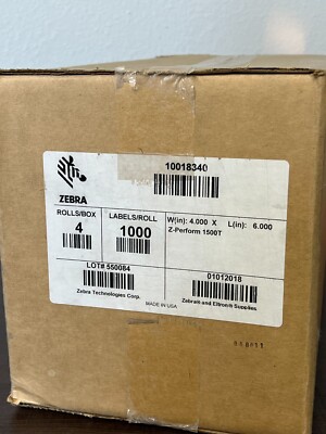 GENUINE Zebra 10018340 Zebra Z-Perform 1500T - 4 ROLLS PER BOX | eBay