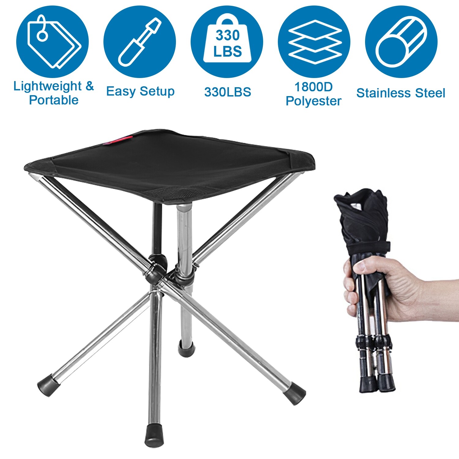 Small Folding Camping Stool Outdoor Portable Camping Fishing Chair w ...