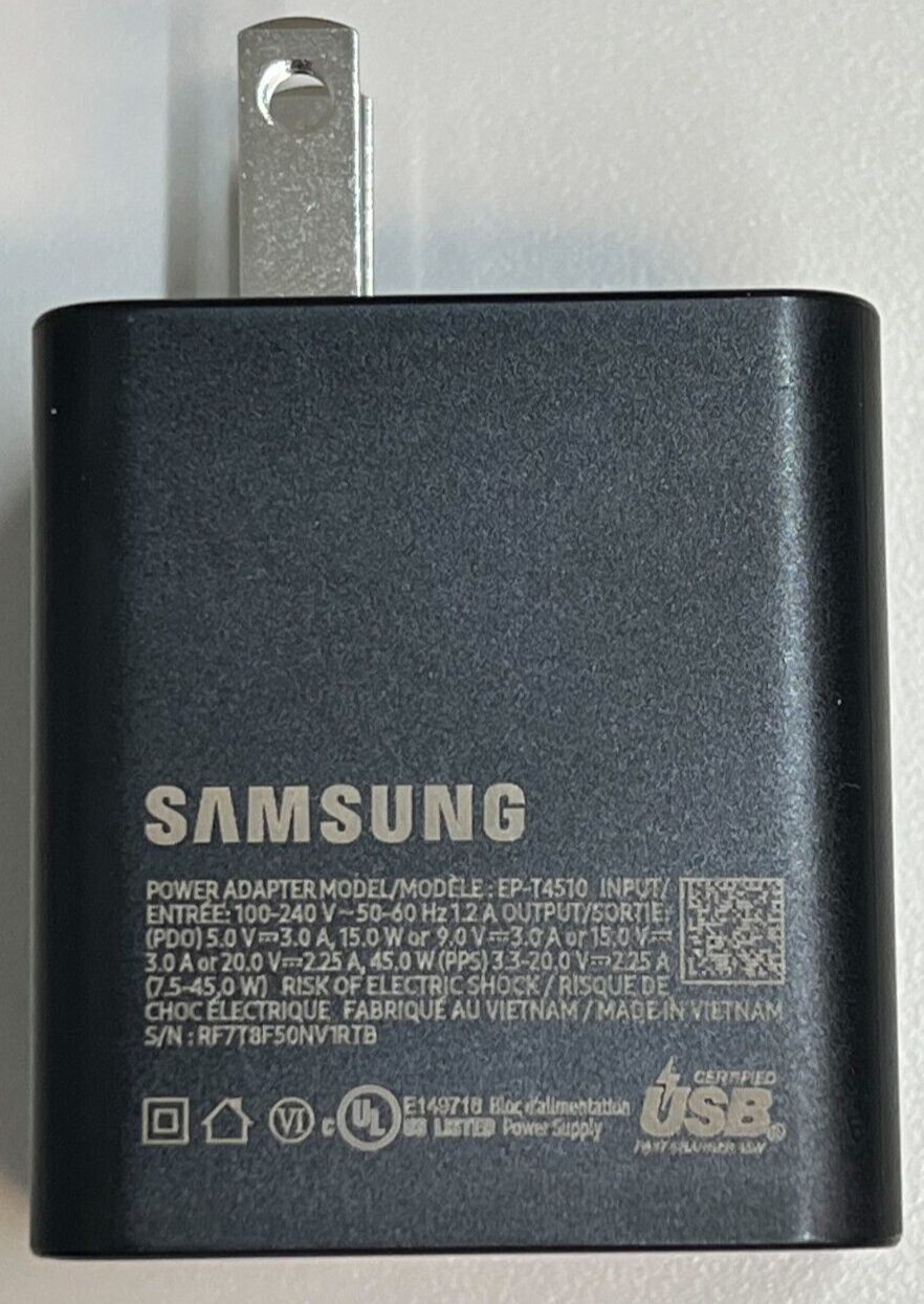 Samsung 45W USB-C Power Adapter Super-Fast with Cable Black ...