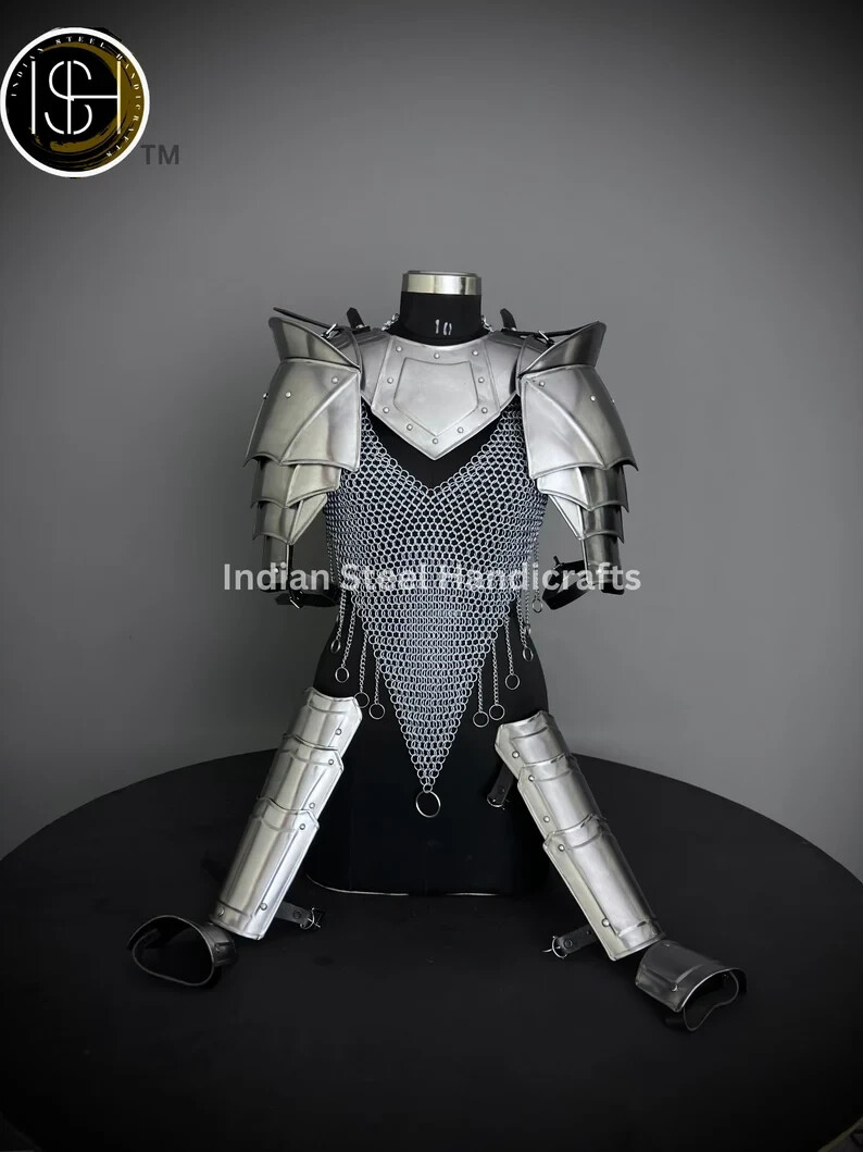 Armor Knight Brave Female, Gorget, Pouldron Armor Stylish top Costume ...