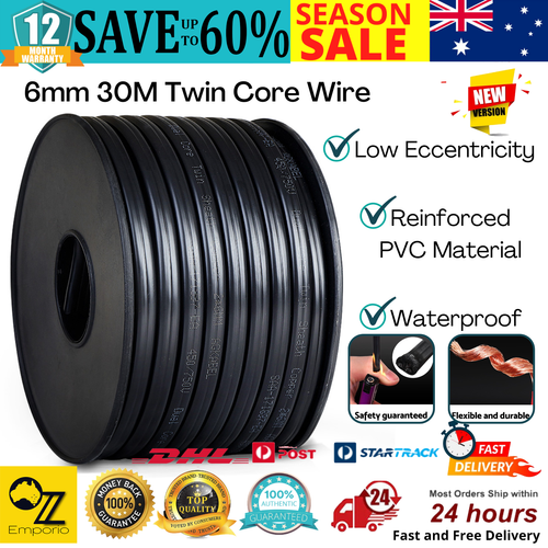 6MM Twin Core Wire Electrical Cable Electric Extension 30M Car 450V 2 ...