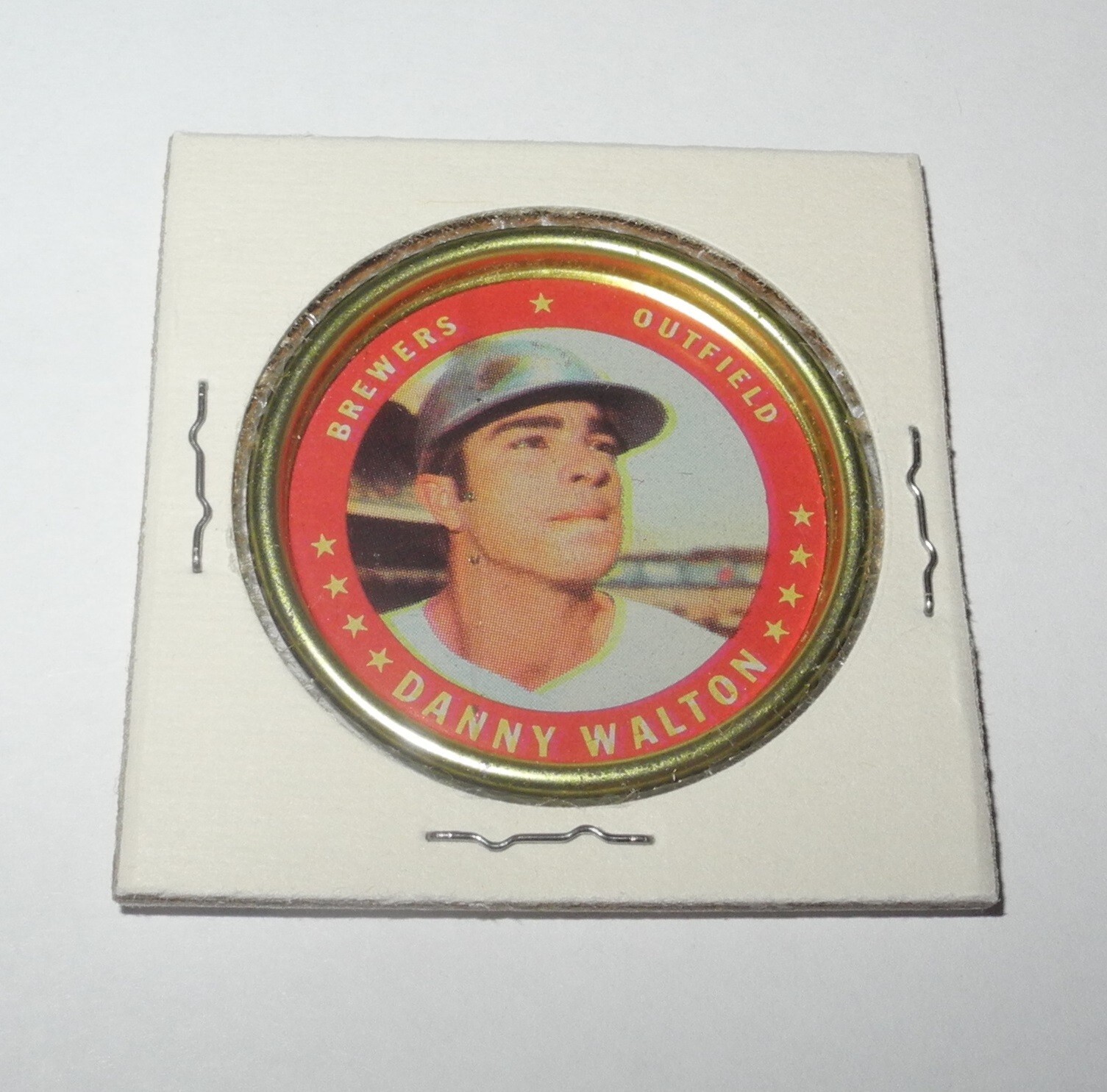 1971 Topps Baseball Coin Pin #88 Danny Walton Milwaukee Brewers NEAR ...