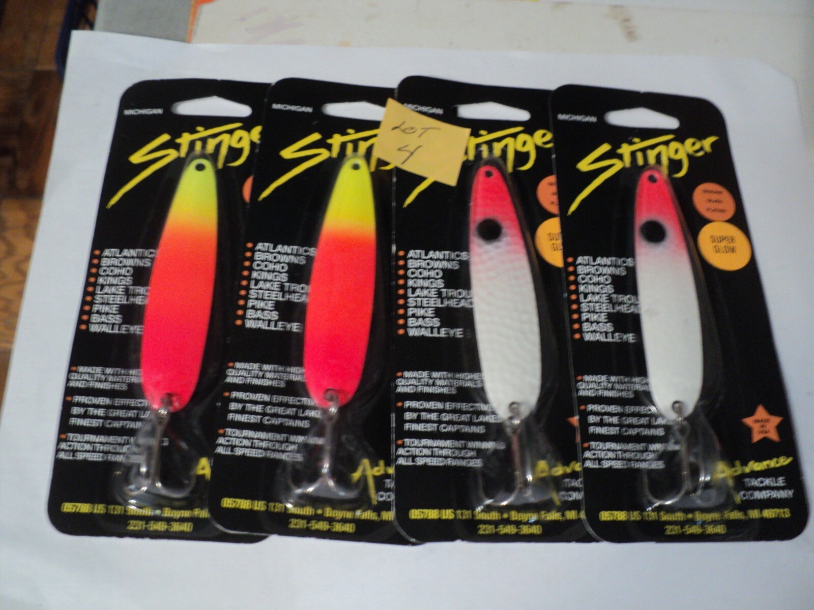 4 - MICHIGAN STINGER SPOONS (MIXED COLORS) NIP LOT #4 SILVER PLATED | eBay