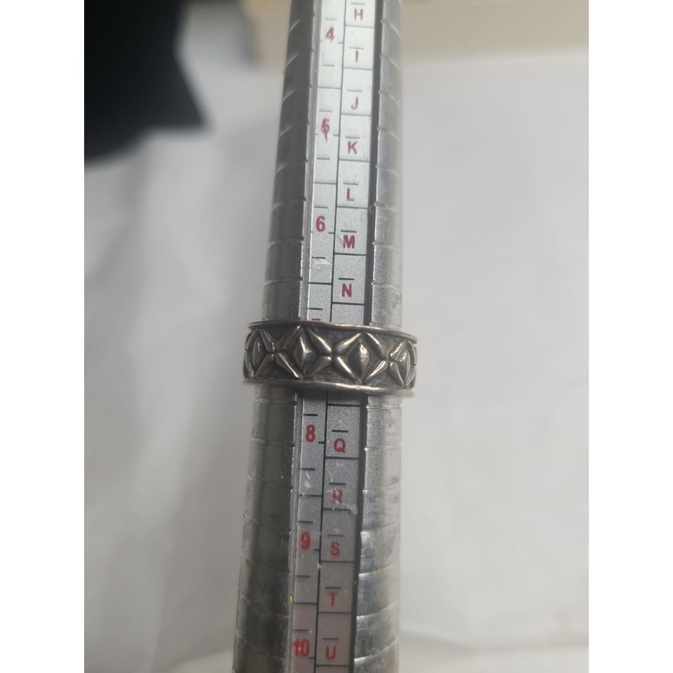 New Sterling Silver 925 Geometric Pattern Band Ring Size 7 4.5 g | eBay