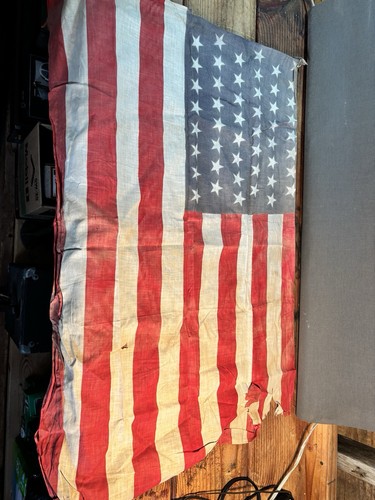 Vintage 48 Star American Flag 32"x22" Cotton US Banner Pre-1959 | eBay