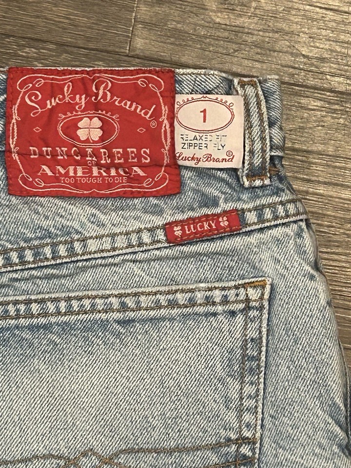 Vintage Lucky Brand Jeans tag #1 34x32 Relaxed Fit USA Made Dungarees ...