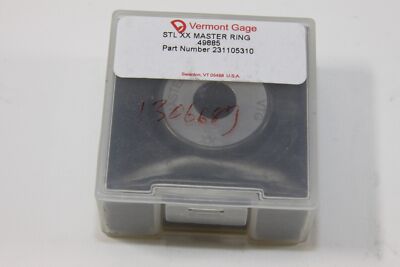 VERMONT GAGE MASTER RING GAGE STEEL XX .49885 PN 231105310 | eBay