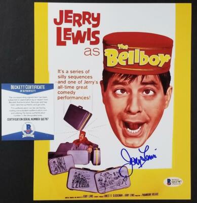 Jerry Lewis signed 8x10 Photo Autograph The Bellboy ~ Beckett BAS COA ...
