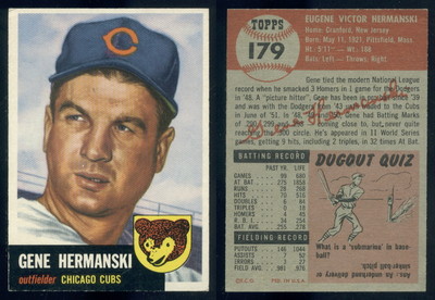(50056) 1953 Topps 179 Gene Hermanski Cubs-EX+ | eBay