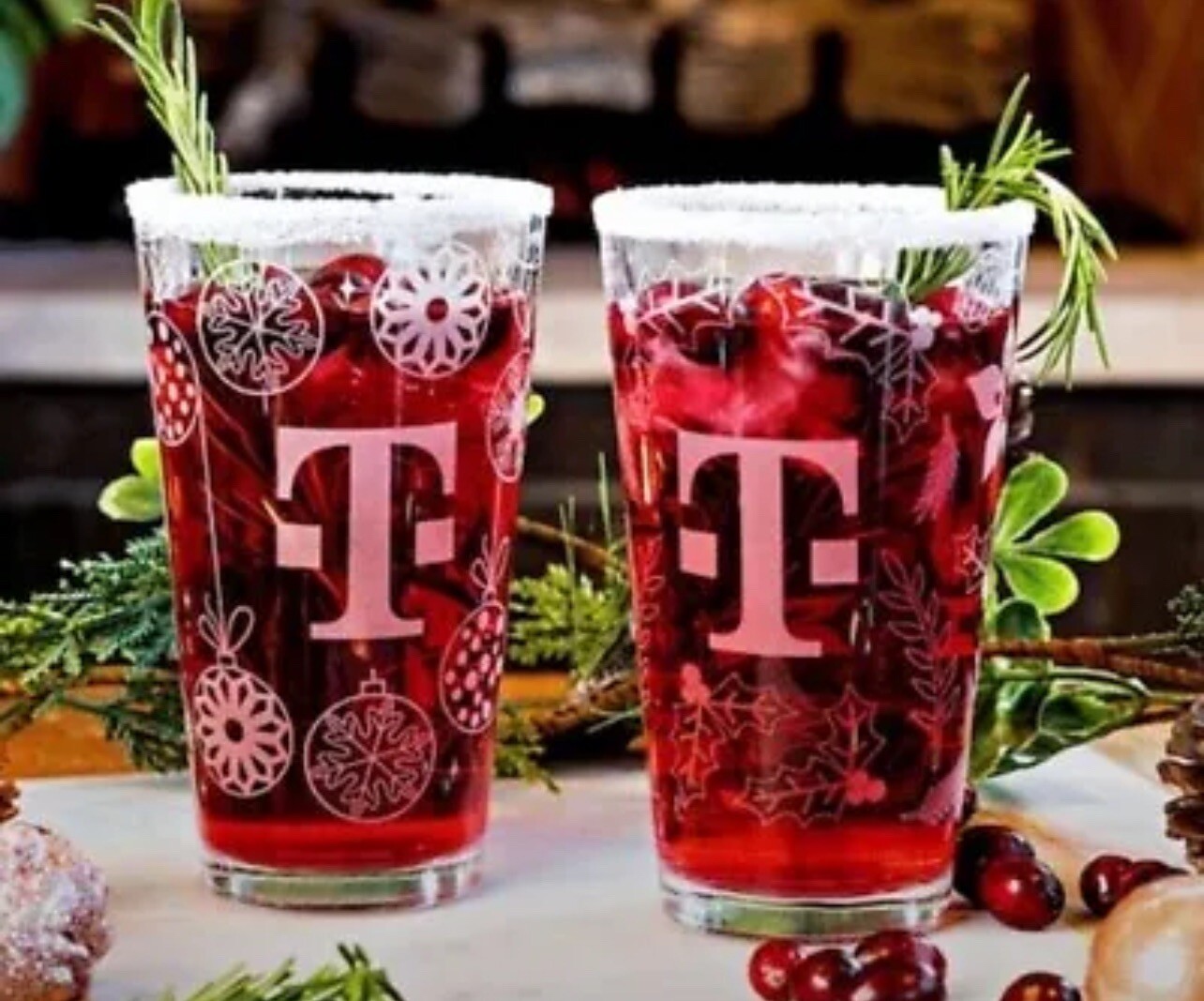 TWO T-Mobile Tuesdays Pint Decorative Holiday Glasses NIB | eBay