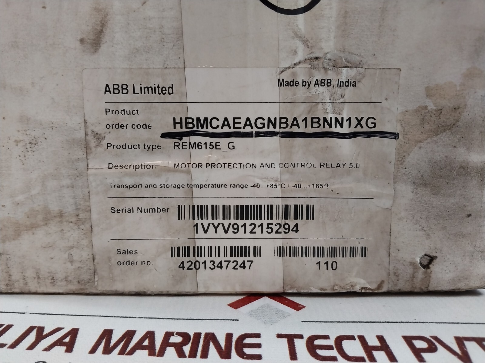 ABB REM615 Motor Protection Relay REM615E D HBMBCCAHNCA1BNN1XD COM0034 ...