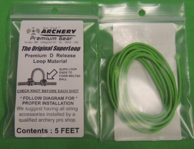 5 Feet Pack FLO GREEN CIR-CUT SUPER RELEASE D-NOCK LOOP ROPE Archery ...