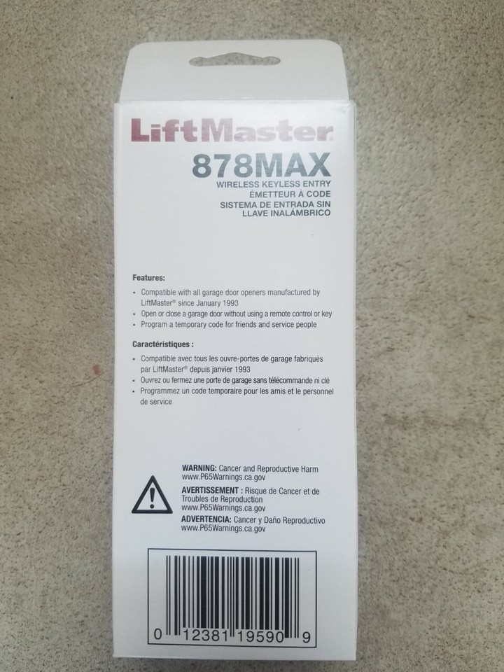 Liftmaster 878MAX/877MAX Universal Keyless Wireless Entry Keypad | eBay