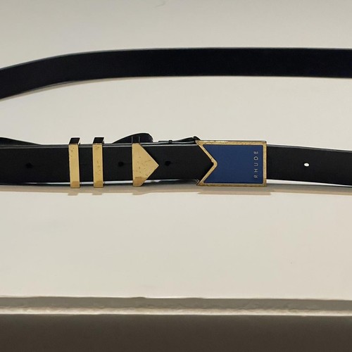 Rhude Lapis Italian Leather Belt Blacksize Size 90 (32-34) Luxury ...