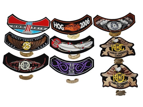 HARLEY DAVIDSON OWNERS GROUP H.O.G MOTORCYCLE PATCHES AND PINS LOT OF ...