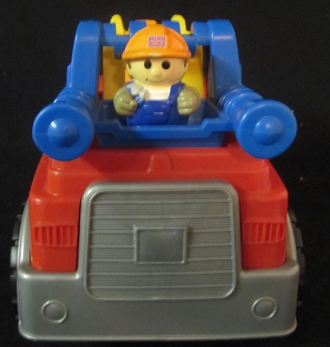Mega Bloks Red and Gray Plastic Fire Truck with Yellow Ladder Blue Hose ...