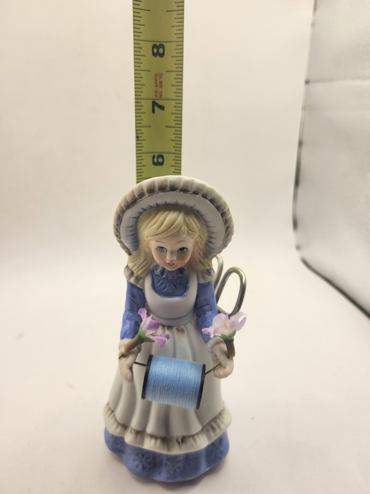 Vintage Porcelain Girl Figurine Sewing Thread Holder Price products 6 ...