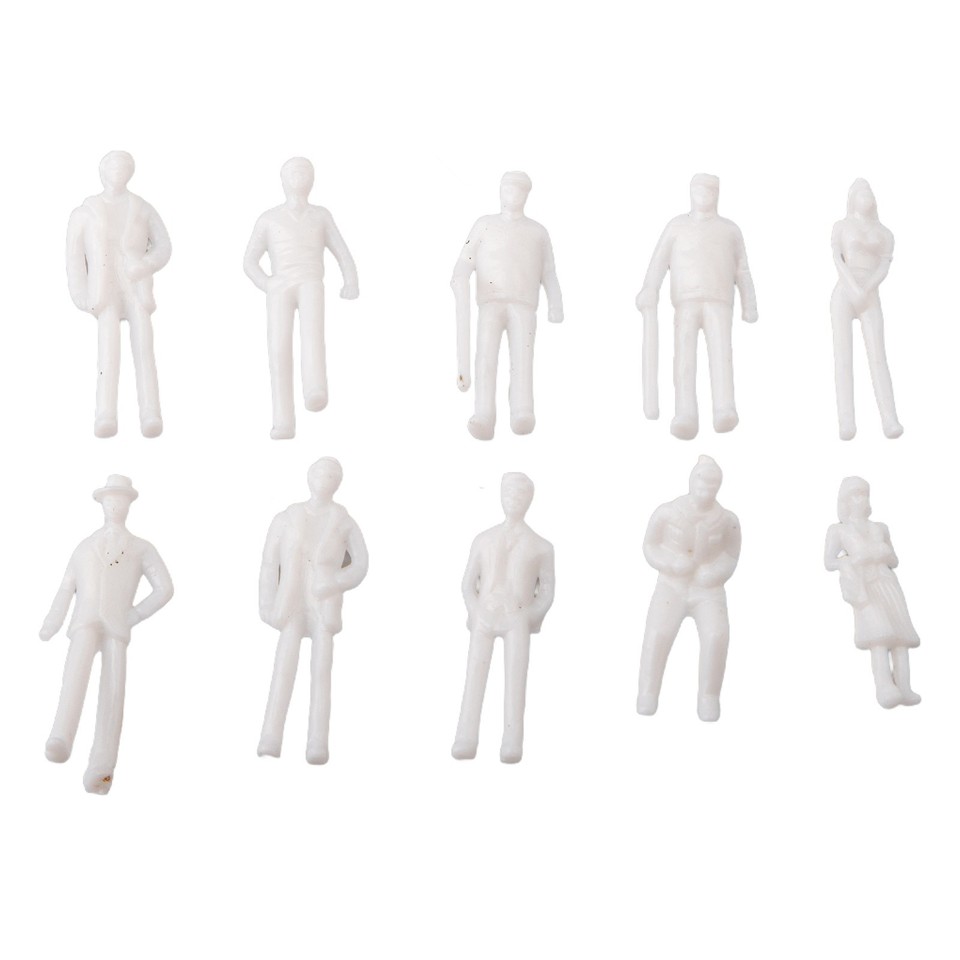 100 Pcs Miniature Model White Figures 1:75 Decoration People Practical ...