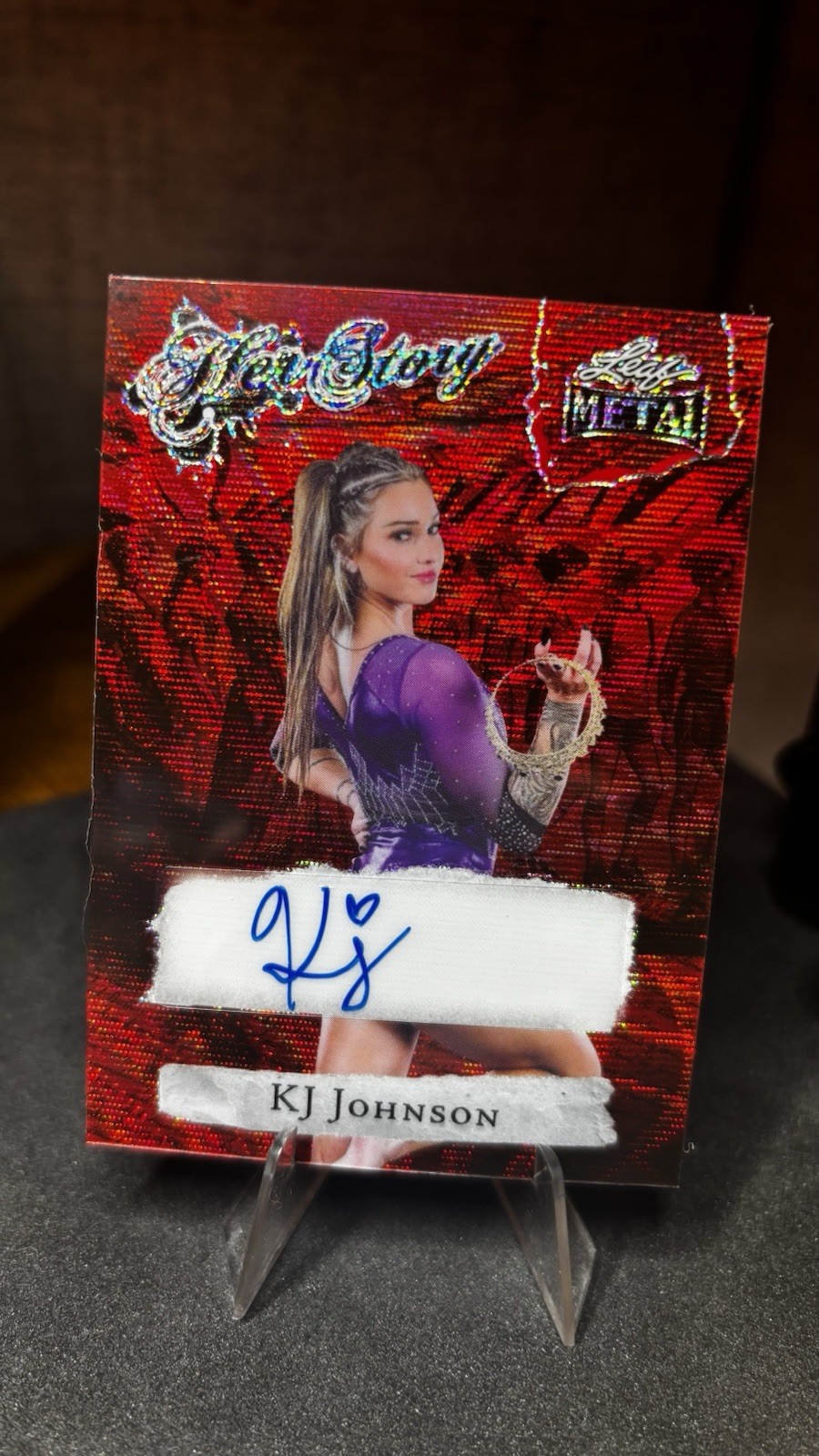 2024 Leaf Metal Women of Sport HERstory Red 1/2 KJ Johnson Auto | eBay