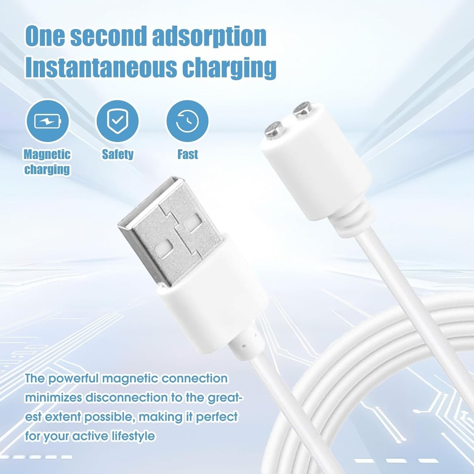 Magnetic USB to @ Charger Cable for Wireless Massager, Universal ...