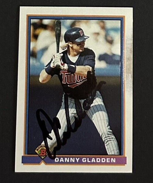 DANNY GLADDEN SIGNED 1991 Bowman #318 Twins CARD ~ AUTHENTIC | eBay
