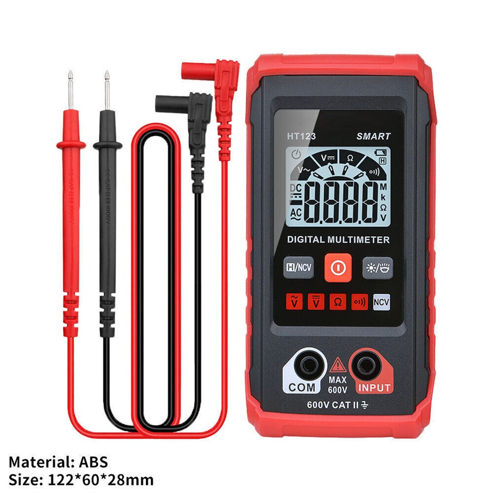 HT123 Automatic Smart Digital Multimeter Range Tester RMS Ohm Voltage ...