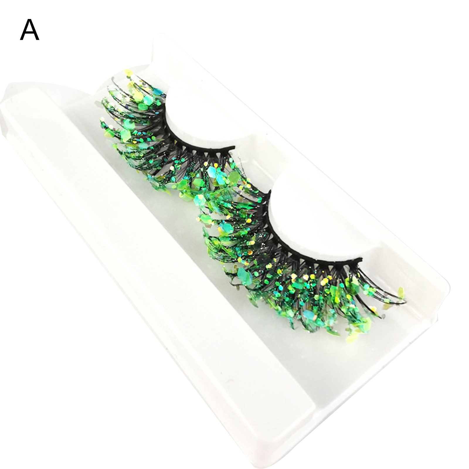 1 Pair 3d Fake Eyelashes Vibrant Color Eye Decoration Exaggerated Thick ...