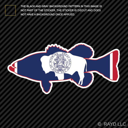 Wyoming State Flag Bass Sticker Premium Vinyl largemouth sport fishing ...
