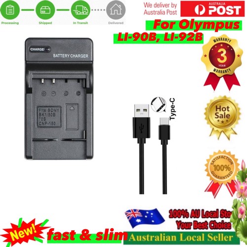 UsbC Battery Charger Li-90B f Olympus Tough SH-1 SH-2 SP-100 SP-100 IHS ...