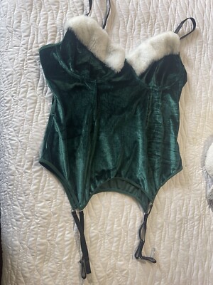 Avidlove Women’s Lingerie Green With Fur And Garters 16W | eBay
