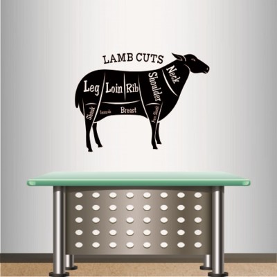 Vinyl Decal Lamb Cuts Butcher Shop Butchery Meat Room Decor Wall ...