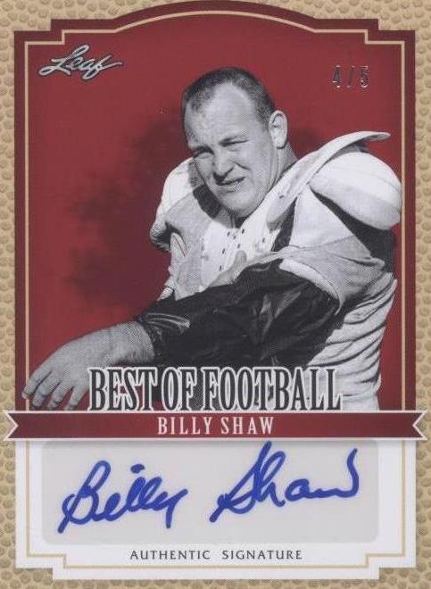2012 Leaf Best of Football - Billy Shaw #BA-BS1 Red /5 (AU) for sale ...