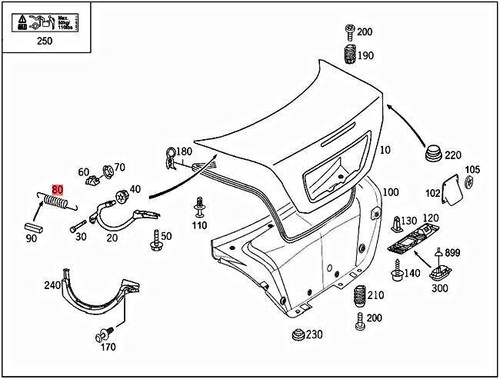 Genuine MERCEDES C209 W209 Coupe Rear lid Spring 2097570029 | eBay