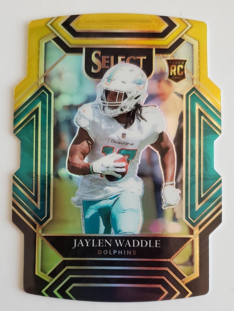 2021 Panini Select #248 Jaylen Waddle CLUB LEVEL RC BLACK & GOLD PRIZM ...