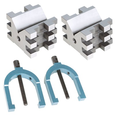 Machinist V-Blocks 2-3/8" x 2-3/4" x 2" Clamp Set Hardened Steel | eBay