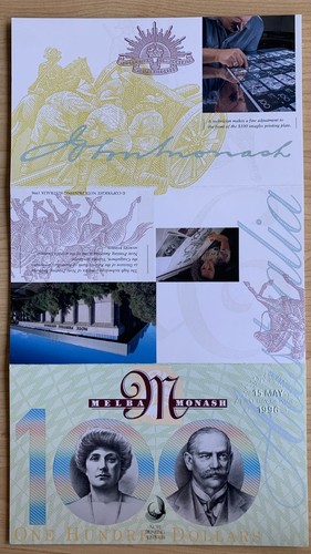 1996 $100 Last Paper and First Polymer Uncirculated Banknote Folder ...