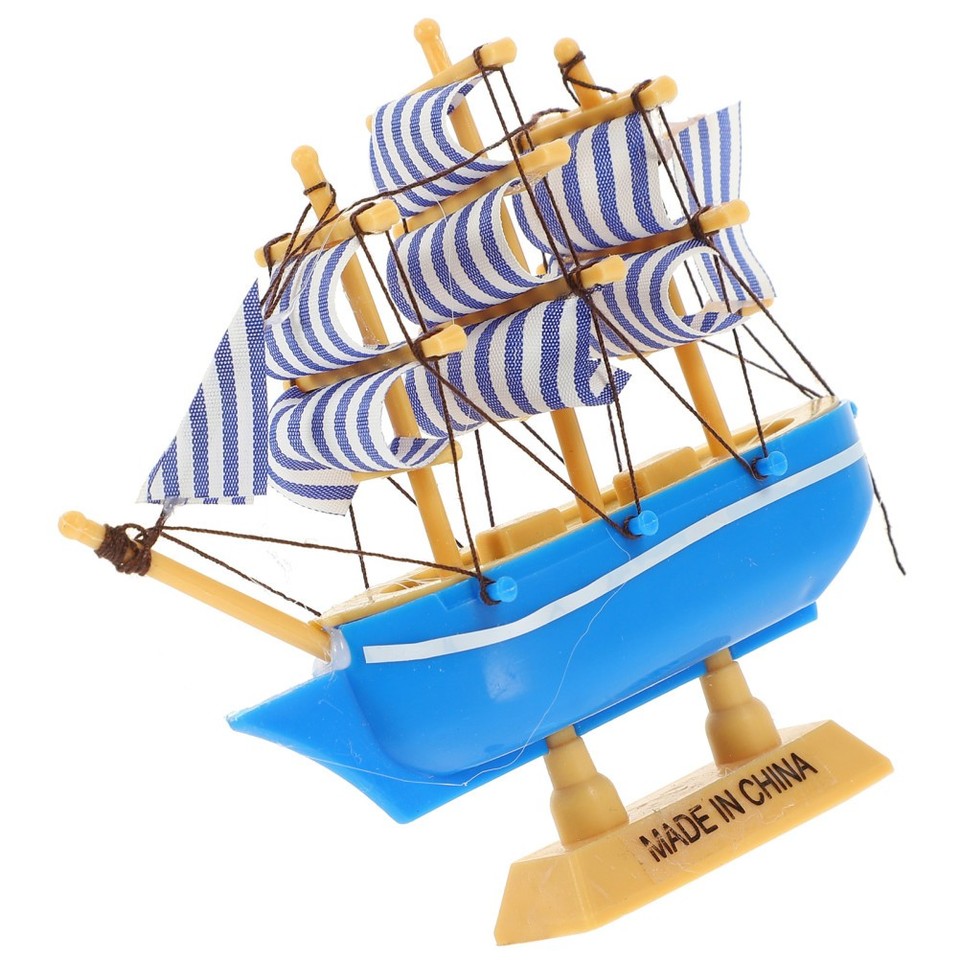 Mediterranean Style Boat Model Sailing Decorative Sailboat Desktop ...