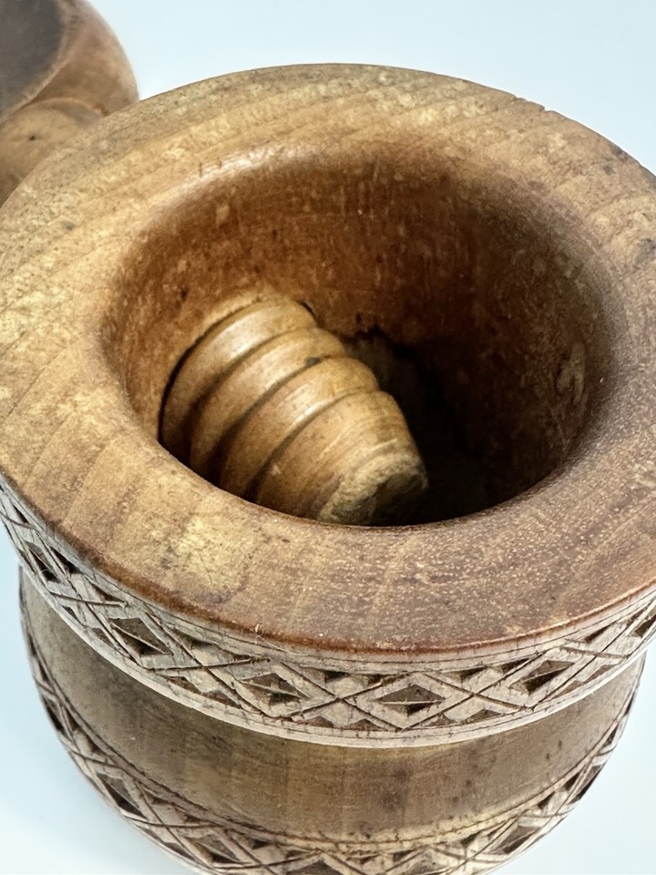 Vintage Wooden Screw Nutcracker Hand Carved Folk Art Walnut Cracker | eBay