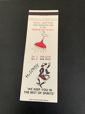 Vintage Texas Matchbook “McLoyd’s” Midland, TX | eBay