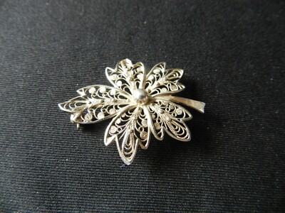 VINTAGE 935 STERLING SILVER FILIGREE MAPLE LEAF BROOCH/PIN - 42MM | eBay UK
